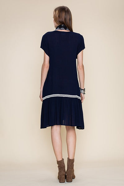 Line Ruffle Bottom Hem Dress - Dress Album